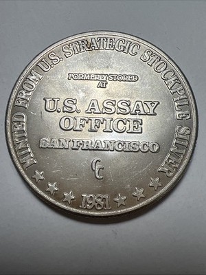 1981 U.S. Assay Office Silver Trade Unit - Nice 1 oz .999 Fine Silver ...