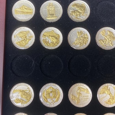 Lot Of 38 - 2010-2021 US ATB Quarters Gold-and-Silver Highlighted in ...