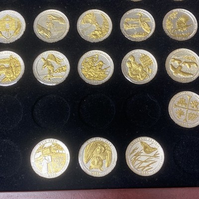 Lot Of 38 - 2010-2021 US ATB Quarters Gold-and-Silver Highlighted in ...