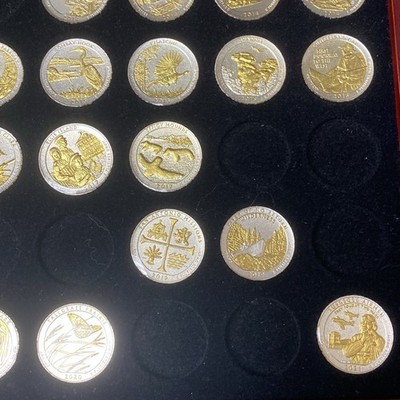 Lot Of 38 - 2010-2021 US ATB Quarters Gold-and-Silver Highlighted in ...